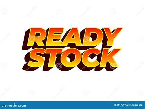 Ready Stock Text Effect In 3 Dimension Style In Yellow Red Color Stock