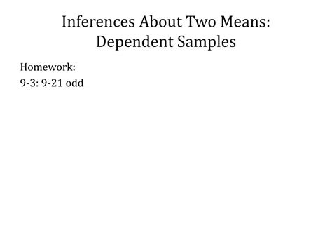 Ppt Inferences About Two Means Dependent Samples Powerpoint