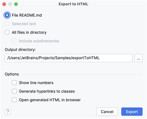 Export Files To Html Intellij Idea Documentation