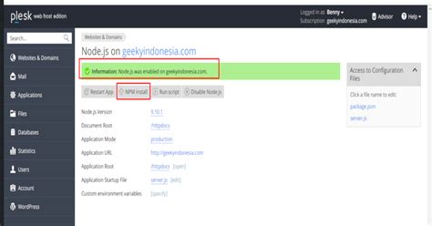 Cara Deploy Nodejs Di Developer Hosting Rumahweb