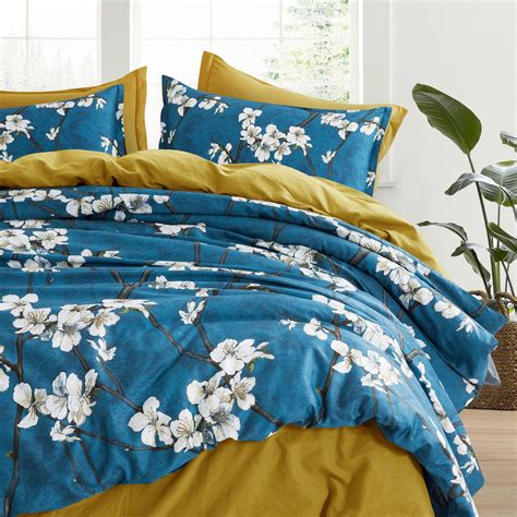 Almond Blossom Print Bedding 400tc Cotton Sateen Asian Inspired Scarf
