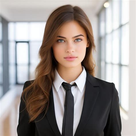 Premium Ai Image Clipartbusiness Uniform Portrait Interest Girl In The Daytime Generative Ai