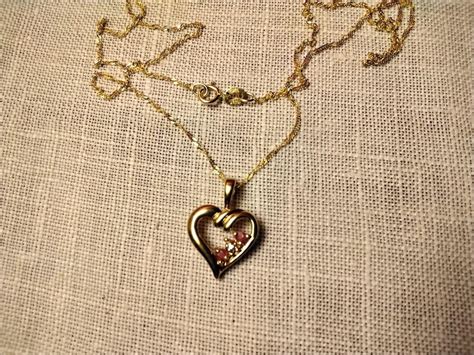 Ross Simons Ruby And Diamond Accent Heart 10k Necklace