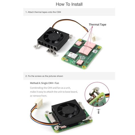 Waveshare Dedicated 3007 Cooling Fan For Raspberry Pi Compute Module 4 Cm4 Power Supply12v