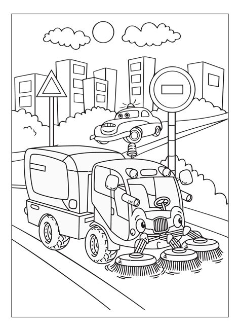 Page De Coloriage De Voiture De Dessin Anim Heureux Et Dr Le Pour Les Enfants Amoureux De La