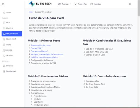 curso gratis de vba para creación de macros en excel