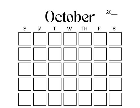 Blank Monthly Calander Etsy