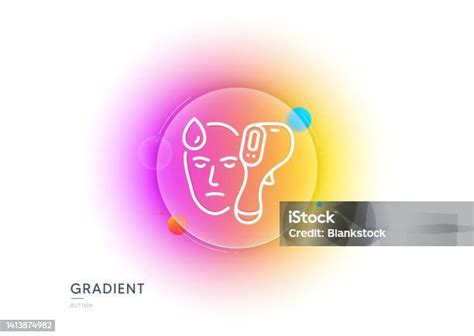 전자 온도계 라인 아이콘 온도 스캐너 기호 그라데이션 블러 버튼입니다 벡터 고급에 대한 스톡 벡터 아트 및 기타 이미지 고급