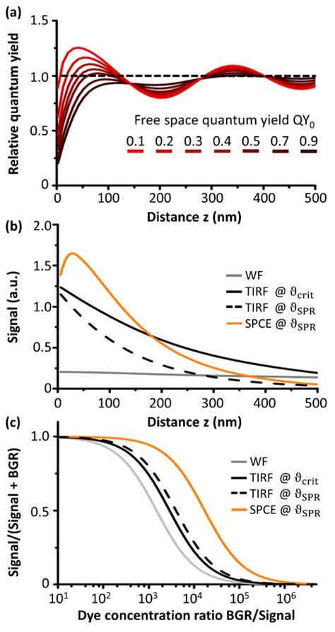 Fem Calculations Of Fluorophore Behavior A Distance Z Depending