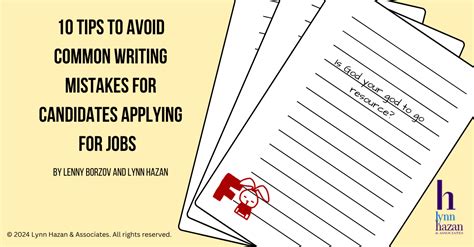 10 Tips To Avoid Common Writing Mistakes For Candidates Applying For Jobs