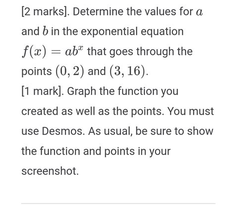 Solved 2 Marks Determine The Values For A And B In The