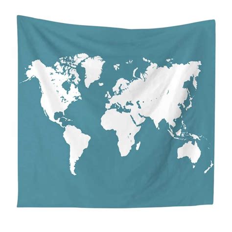 Mellco World Map Tapestry Wall Hanging Map Tapestry Watercolor World