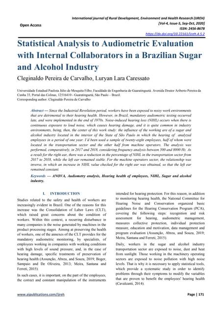 Statistical Analysis To Audiometric Evaluation With Internal