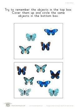 4 Object Memory Visual Memory Worksheets By Visual Learning For Life