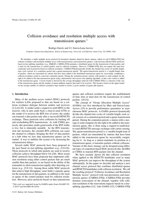 Pdf Collision Avoidance And Resolution Multiple Access With