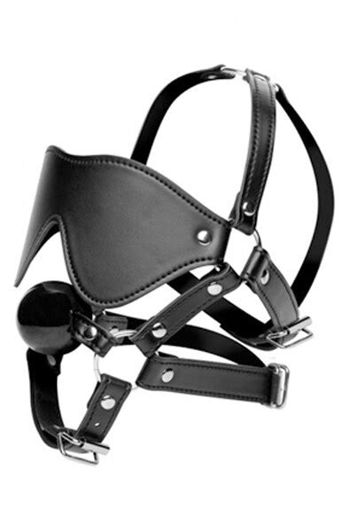 Strict Blindfold Harness And Ball Gag Harness Med Gagball Cdon