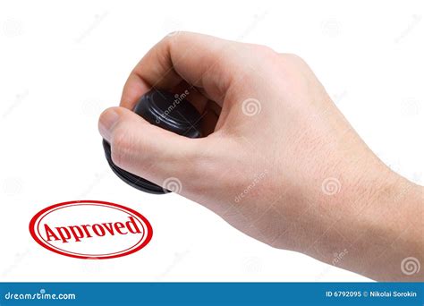 Rubber Stamp Making Seal On Contract Red Stamp With Text Approved On