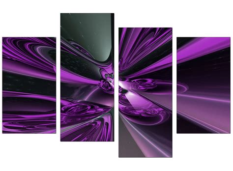Abstract Canvas Art Prints In Purple For Bedroom