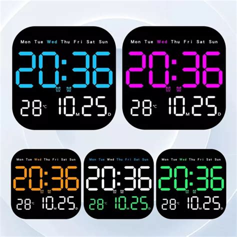 GRANDE HORLOGE MURALE Numérique LED avec Télécommande et Fonction Compte à r EUR PicClick FR