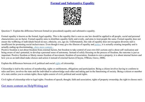 Formal And Substantive Equality Ppt