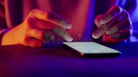 Female Hands Typing Text On Smartphone Close Up Stock Video Video Of Cell Light 349693617