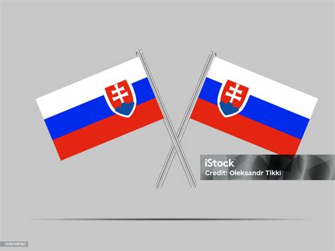 슬로바키아 국기 지구 지구 지구와 두 깃대에 블루 오션과 녹색 아메리카 아프리카와 아시아 대륙 원래 색상과 비율 벡터 일러스트레이션 국가 세트 국가 지리적 지역에 대한 스톡