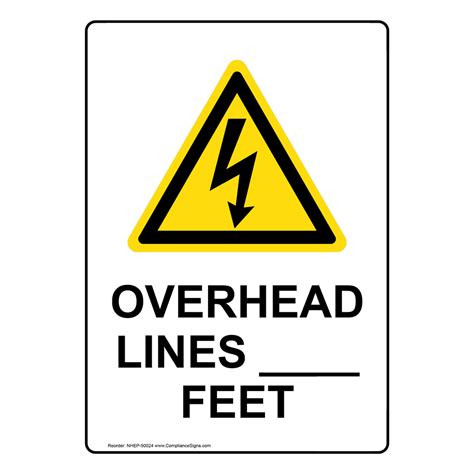 Portrait Osha Overhead Power Lines Sign With Symbol Owep 50126