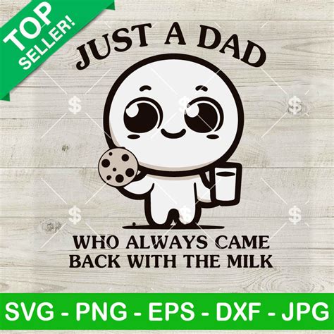 Just A Dad Who Always Came Back With The Milk Svg Cute Fathers Day