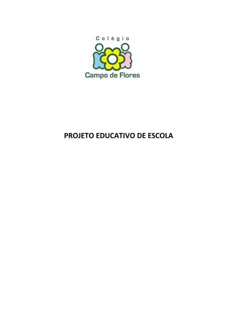 Pdf Projeto Educativo De Escola · Projeto