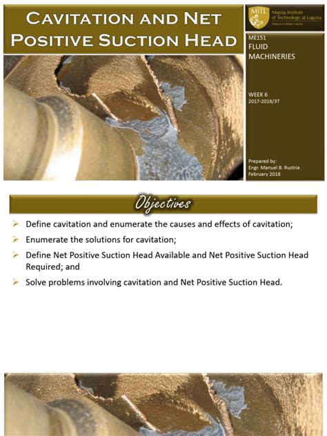 W6 Cavitation And Net Positive Suction Head Pdf Pump Pressure