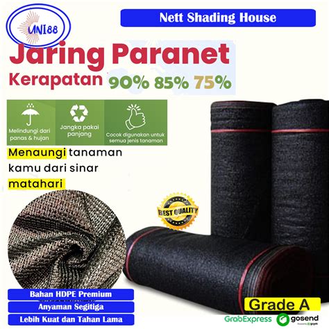 Jual Jaring Tanaman Paranet 90% 80% 75% Garde A Import Net Atap Penutup Taman Panas Shading Net ...