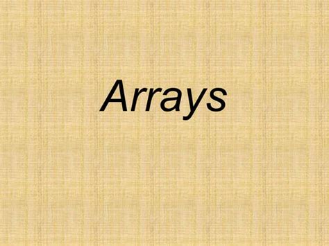 Arrays Ppt