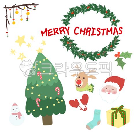 크리스마스 산타 루돌프 산타클로스 트리 사진 이미지 일러스트 캘리그라피 Infinite Mu작가