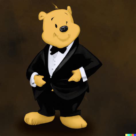 Winnie The Pooh In Tuxedo Digital Art R Dalle2