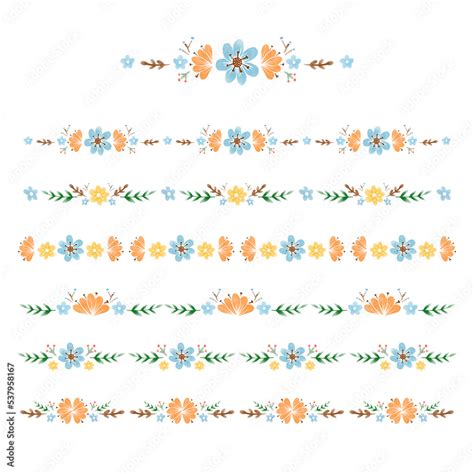 수채화 꽃 리스 테두리 라인 일러스트 이미지 Stock 일러스트레이션 Adobe Stock