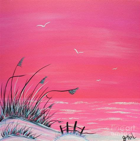 Beach Pink Painting By Jonel Art Fine Art America