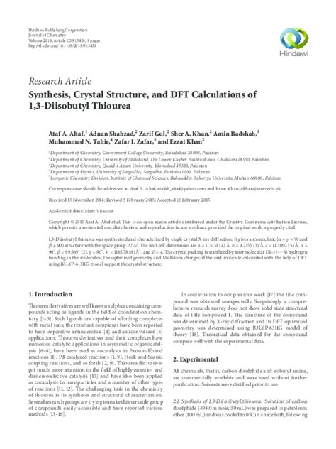 Pdf Synthesis Crystal Structure And Dft Calculations On 26