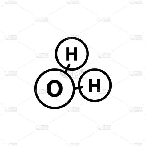 H2o图标 矢量插图。