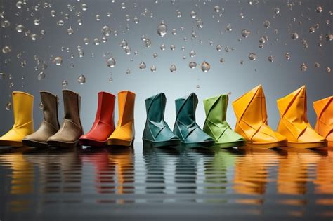 Gradient Monsoon Season Background With Rainbow And Umbrellas Premium