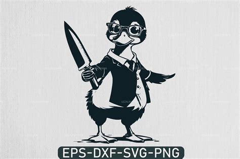 Cute Duck SVG Duck Holding A Knife Svg Graphic By Uzzalroyy9706 Creative Fabrica