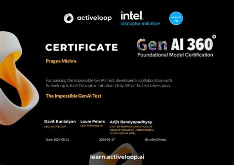 Generativeai Ai Certification Continuouslearning Activeloop Intel… Pragya Mishra