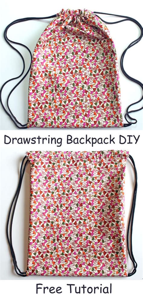 Drawstring Backpack Diy Tutorial Drawstring Backpack Diy Backpack Pattern Sewing Diy Backpack