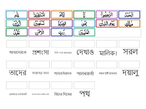 Sura Fatiha Bangla Match Up