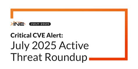 Critical CVE Alert July Active Threat Roundup INE Internetwork Expert