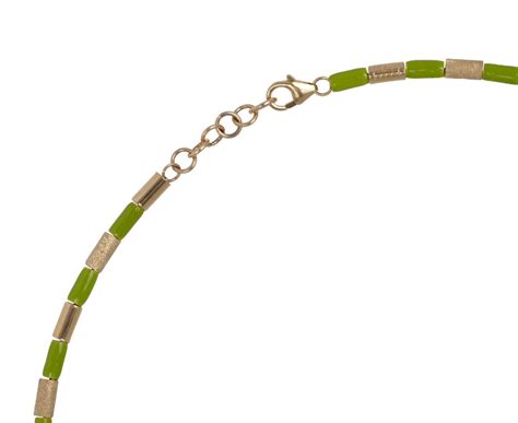 Bea Bongiasca Pistachio Enamel Tubini Necklace