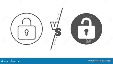 Lock Line Icon Private Locker Sign Vector Stock Vector Illustration