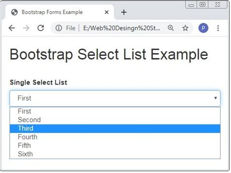 Bootstrap Single Select List