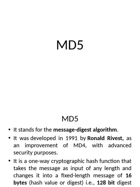20 Message Digest Md5 18 02 2025 Pdf Cryptography Secure