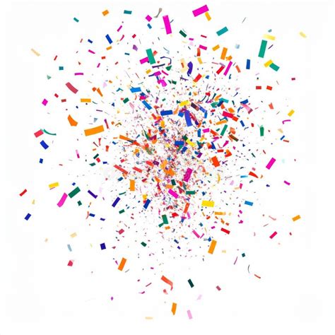 Colorful Confetti Explosion On White Background Stock Illustration