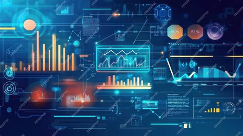 Digital Interface Data Analytics Visualization Premium Ai Generated Image